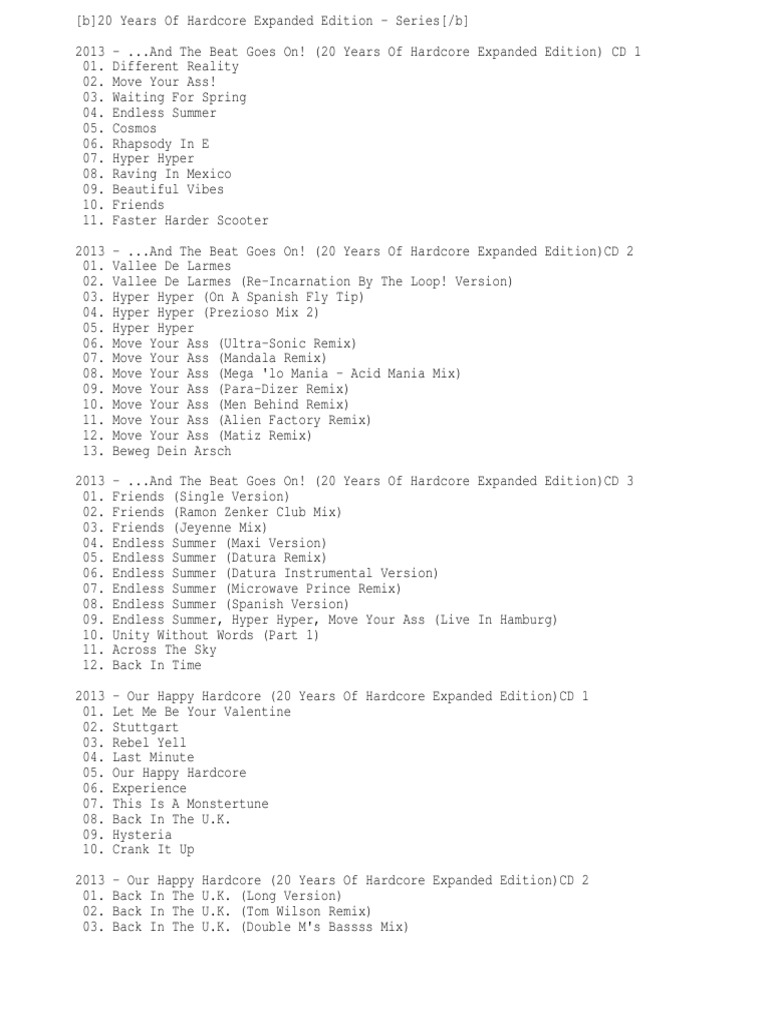 Scooter Discography.1994 2013.tracklist | PDF | Electronic Music | Leisure