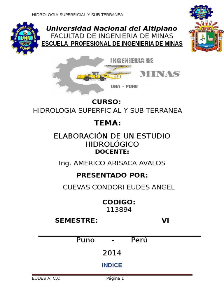 Elaboración de Un Estudio Hidrológico de La Cuenca Del Rio Yauca | PDF | Permeabilidad (Ciencias ...