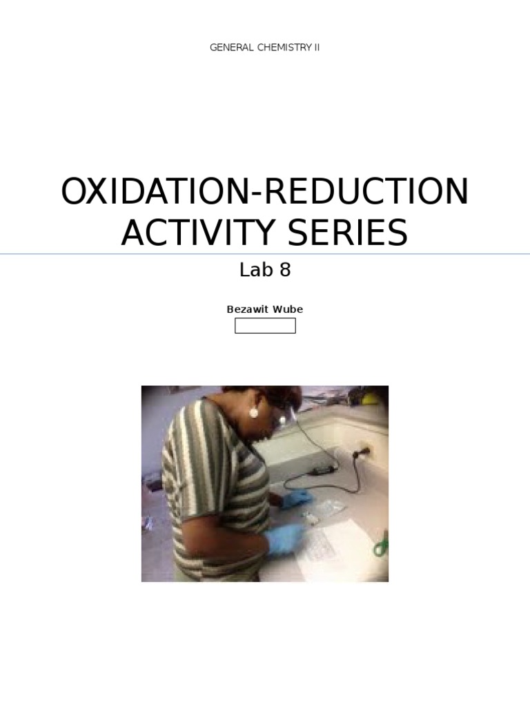 Oxidation-Reduction Lab Activity Series | PDF | Redox | Zinc