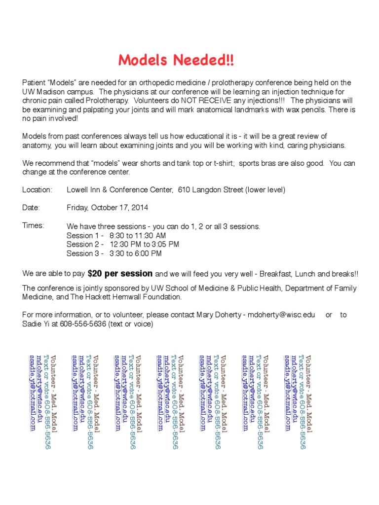 Volunteer Models for Orthopedic Conference | PDF | Wellness