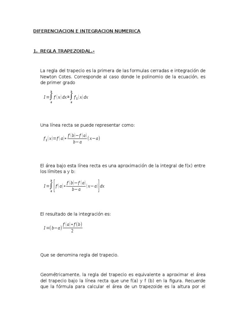 Informe Regla Trapezoidal. | Descargar gratis PDF | Integral | Derivado