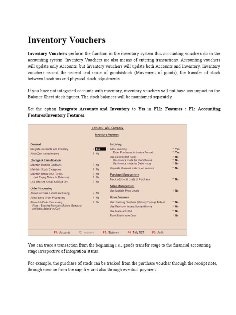 Inventory Vouchers | Voucher | Inventory