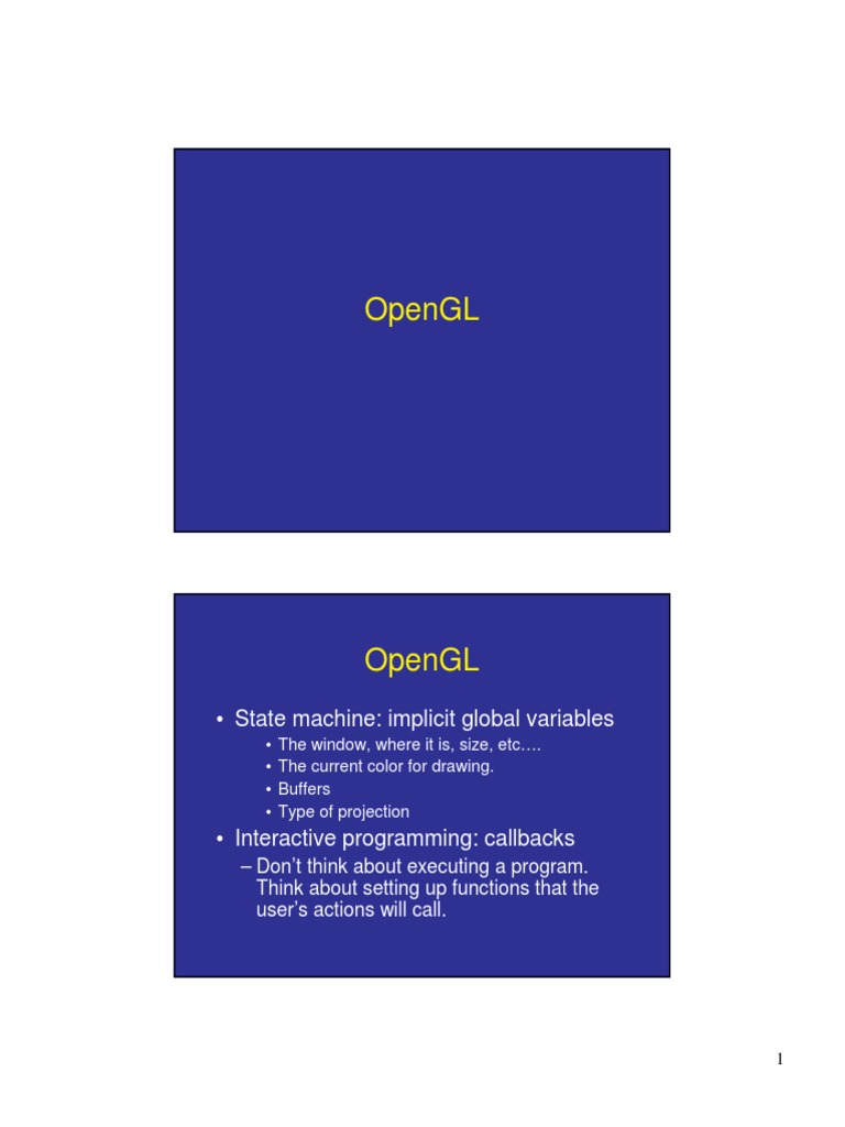 Opengl State Machine Implicit Global Variables Pdf Integer Computer Science Data Type