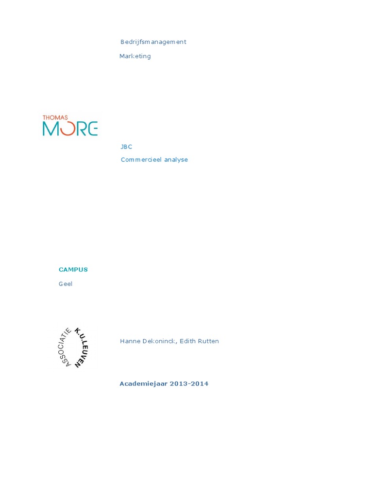 Definitief Commercieel Plan JBC | PDF