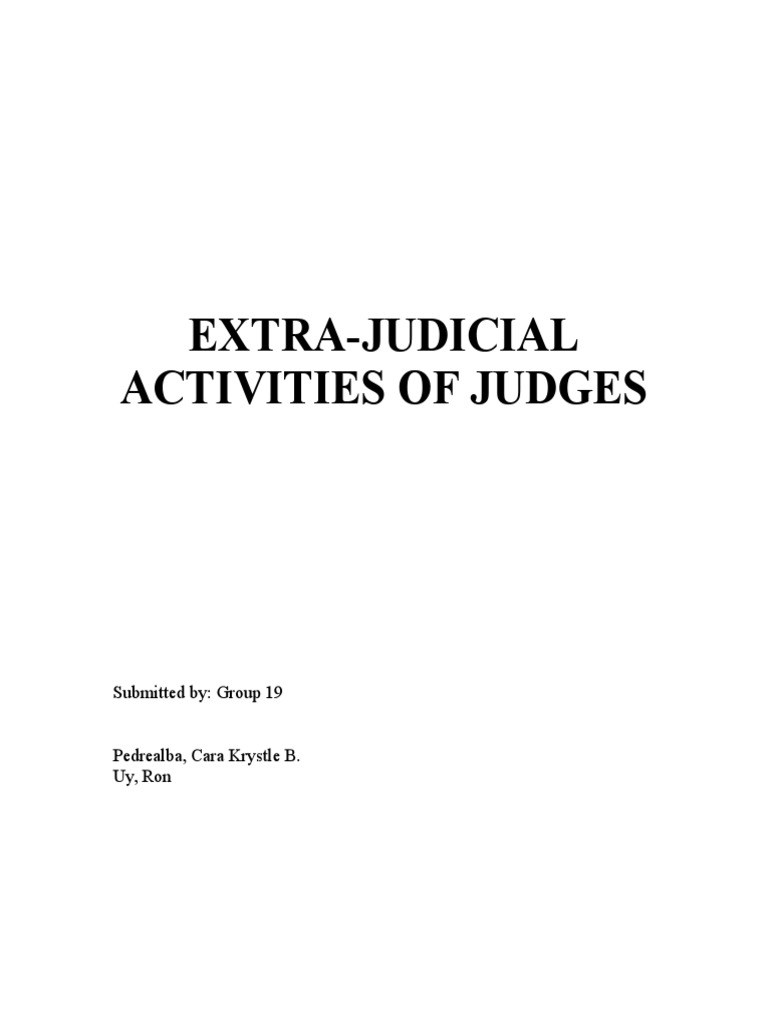 Analysis of Extra-Judicial Activities of Judges and Relevant Cases on ...