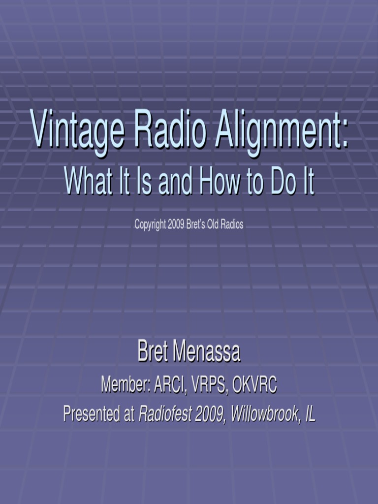 Vintage Radio Alignment | PDF | String Instruments | Antenna (Radio)
