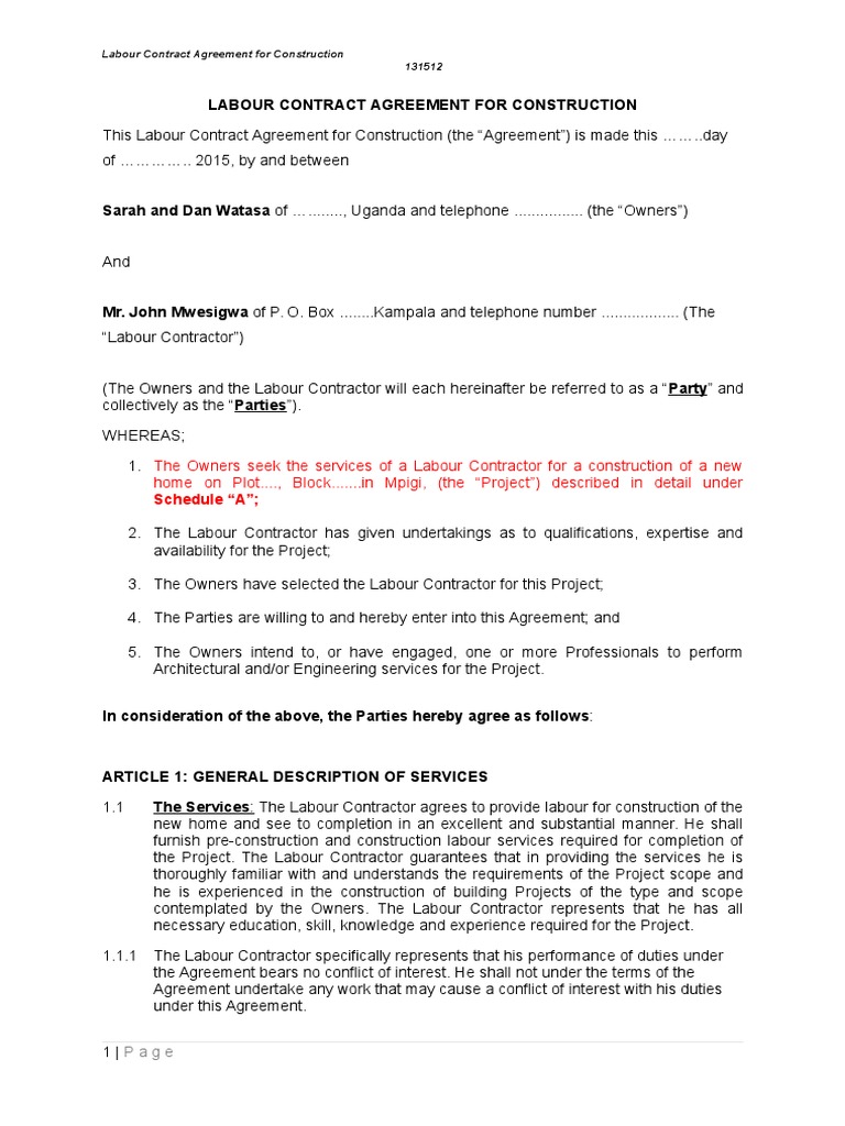 Agreement | PDF | General Contractor | Arbitration