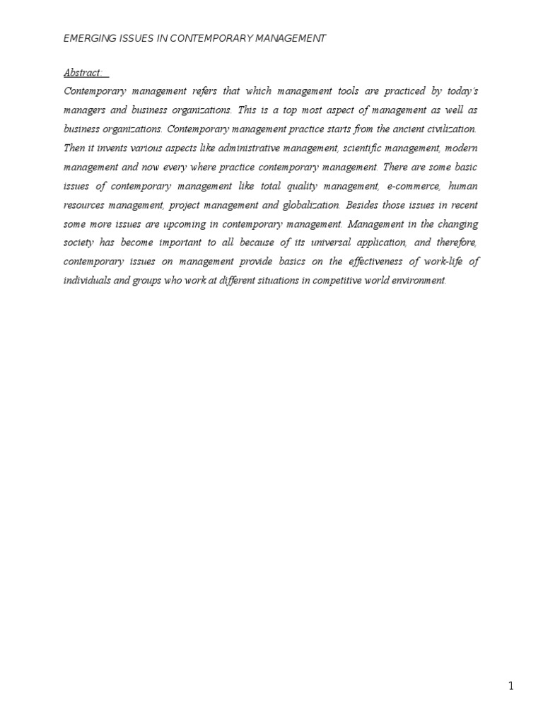 Emerging Issues in Management Today | PDF | Enterprise Resource ...