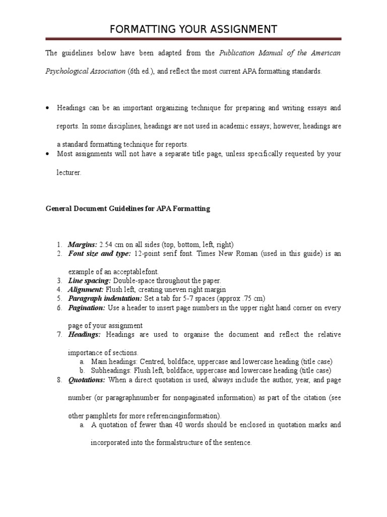 Assignment Formatting | Download Free PDF | Paragraph | Letter Case