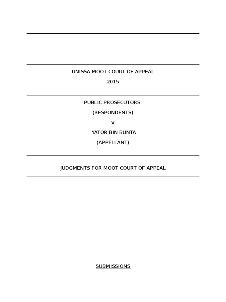 Mooting - Bundle of Authority (Counsels For The Respondents) | PDF ...