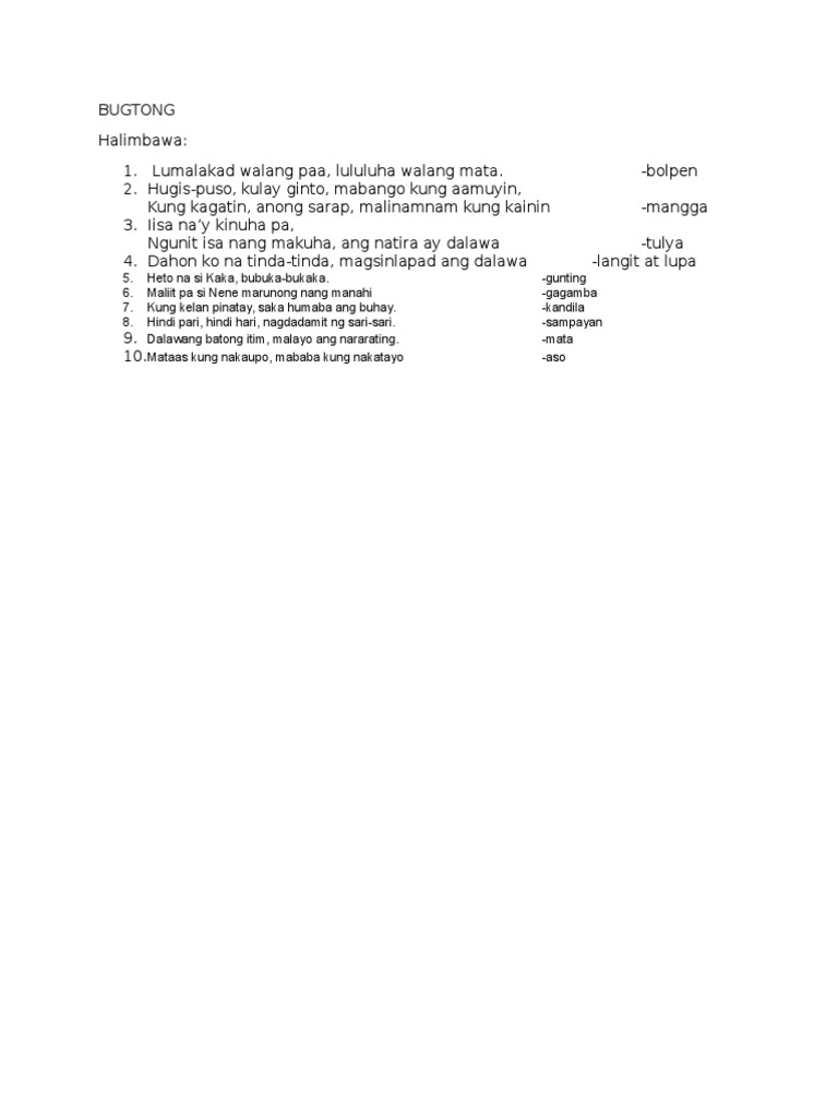 Bugtong | PDF
