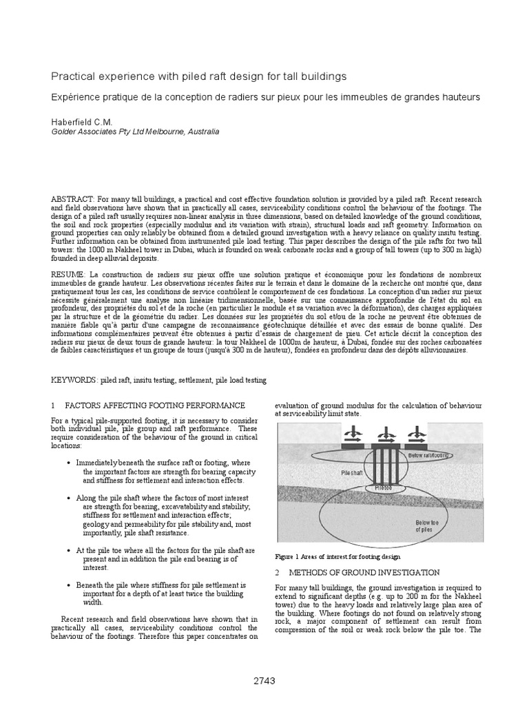 Practical Experience With Piled Raft Design For Tall Buildings | PDF ...