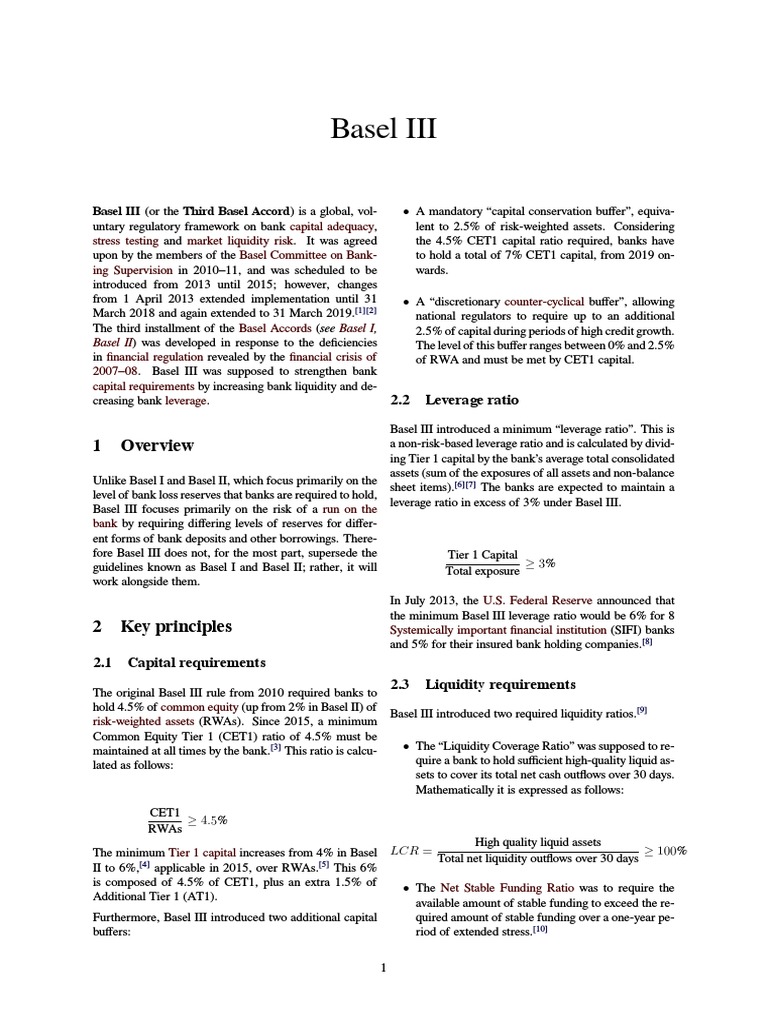 Basel III | PDF | Basel Iii | Basel Ii