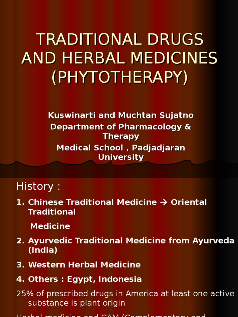 1 Traditional Drugs and Herbal Medicines Phytotherapy | PDF | Adverse ...