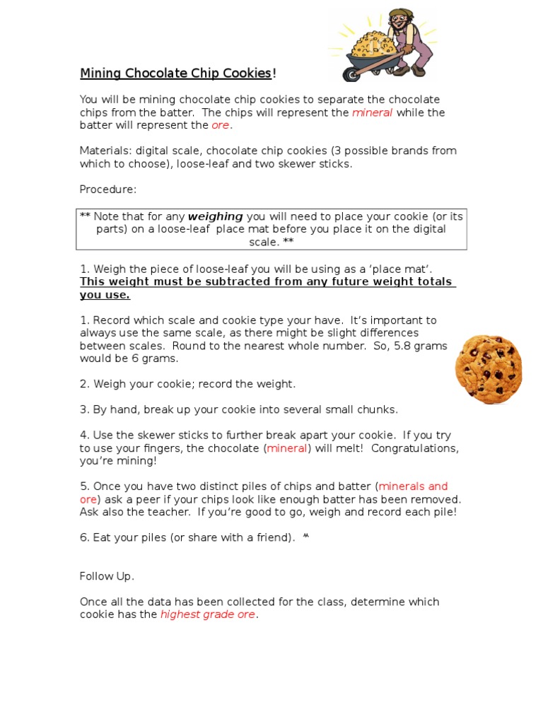 Mining Chocolate Chip Cookies | PDF