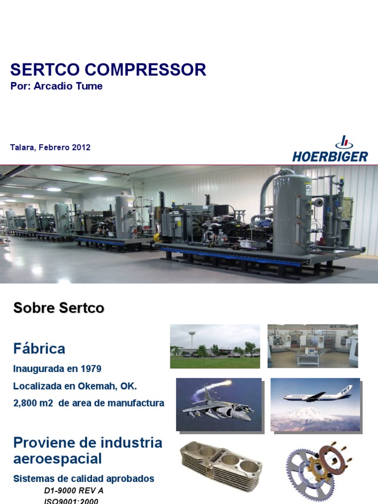 Descripción técnica del compresor Sertco | PDF | Compresor de gas ...