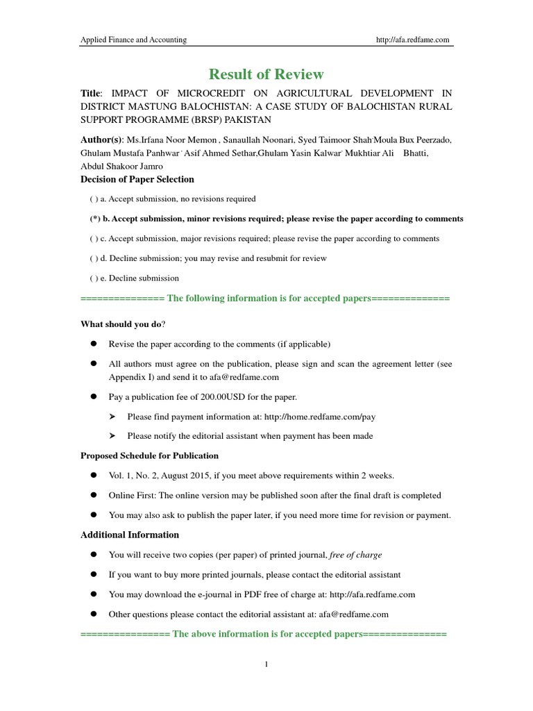 AFA-Result of Review PDF | PDF | Literature Review | Editing