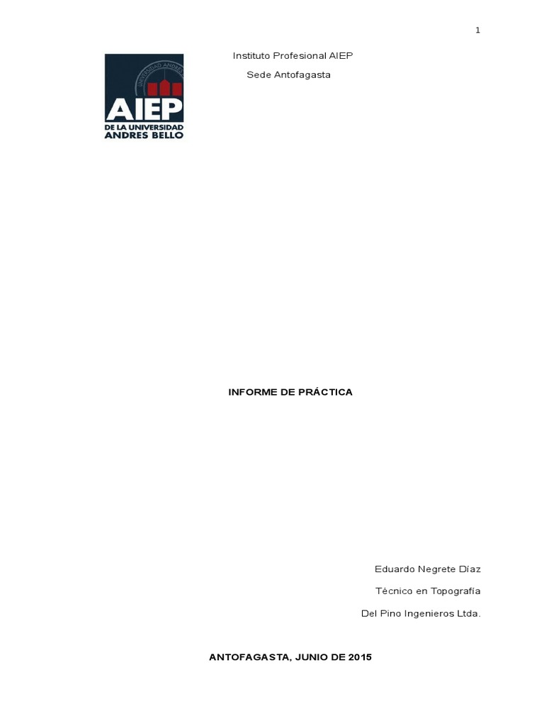 Informe De Práctica Profesional Aiep Ingeniería Calidad Comercial