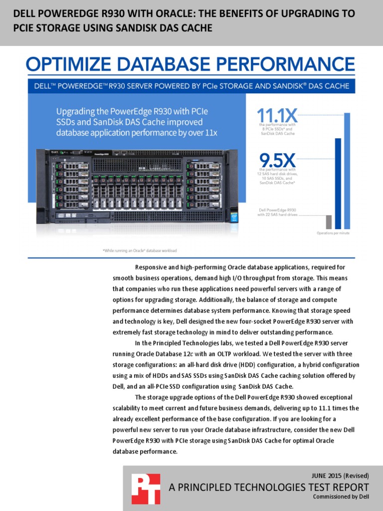 Dell PowerEdge R930 With Oracle: The Benefits of Upgrading To PCIe Storage Using SanDisk DAS ...