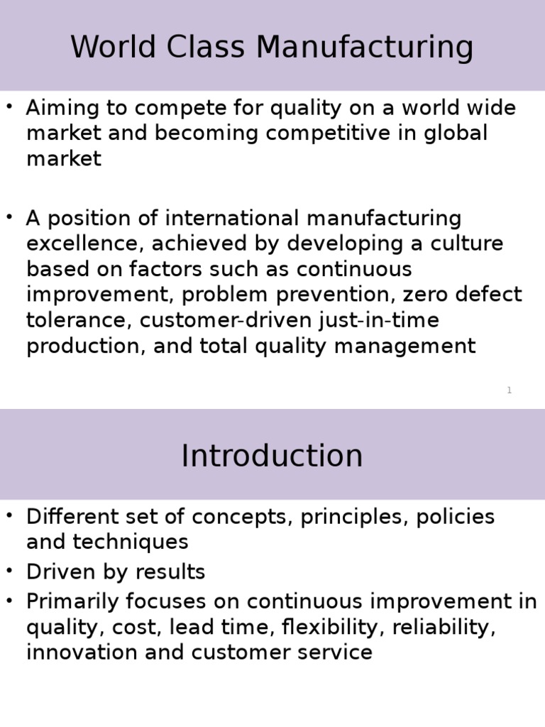 World Class Manufacturing | PDF | Lean Manufacturing | Inventory