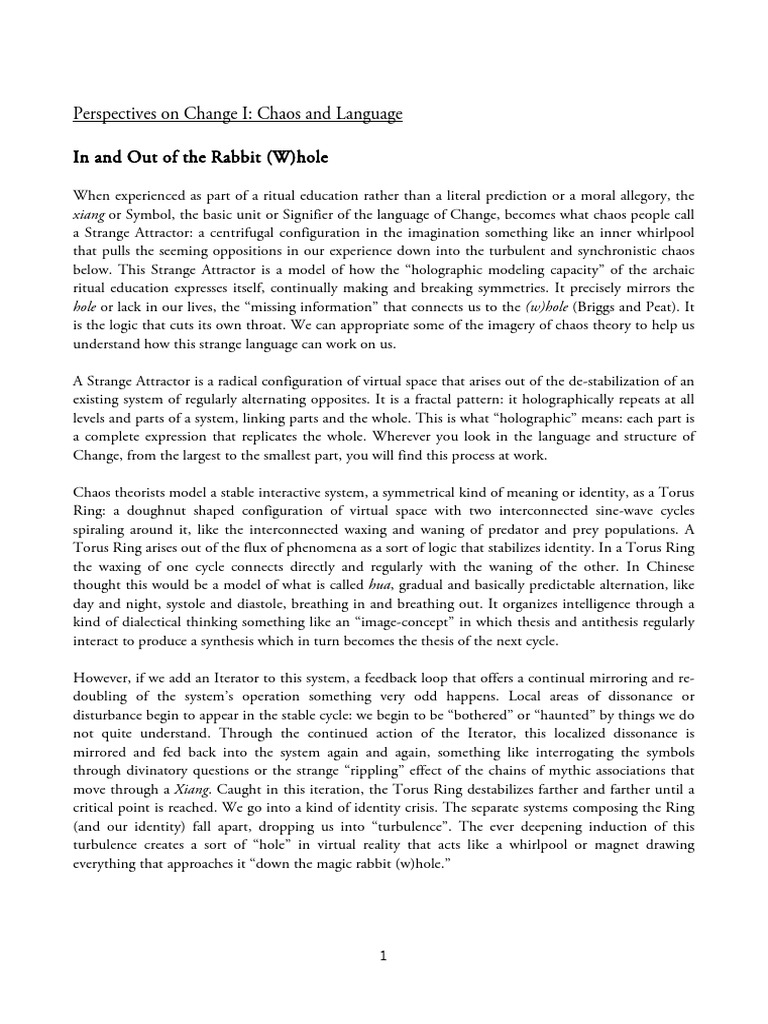 01chaos Language Ichinglivingchange | PDF | Chaos Theory | Pattern