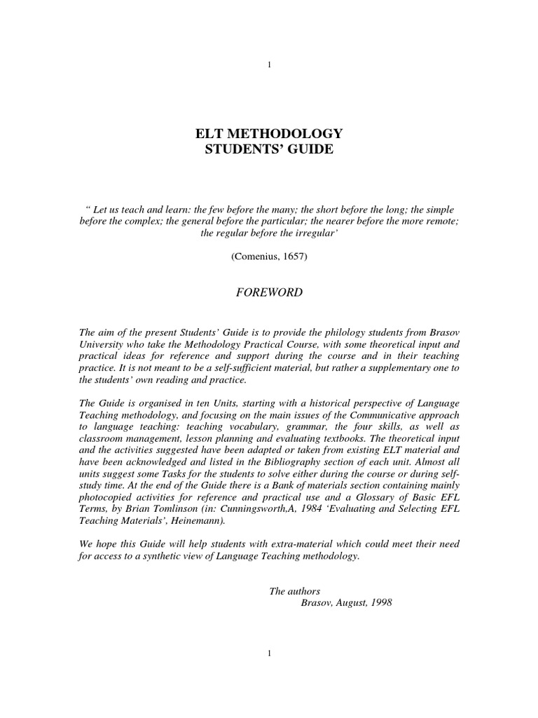 ELT Methodology Students - Guide PDF | PDF | Second Language | Language ...