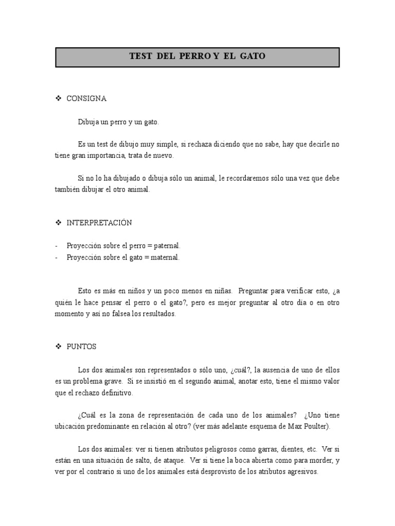 Test Del Perro y El Gato | PDF | Gatos | Amor