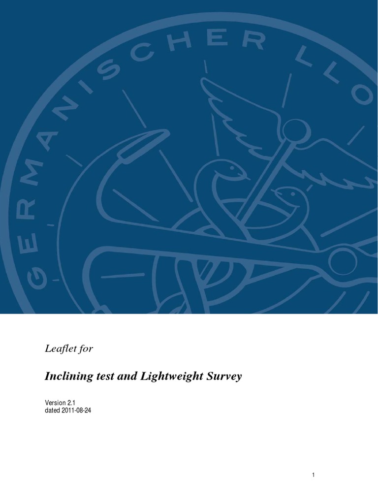 Inclining Test and Lightweight Survey Procedure V2.1 | PDF | Surveying ...