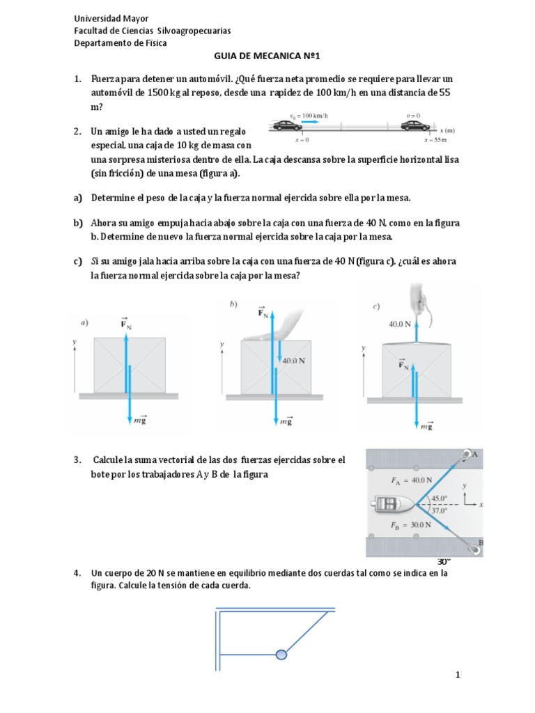Gui A de Meca Nica 1 | PDF | Fricción | Mecanica clasica