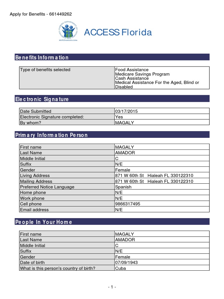 Access Florida Application Details 661449262 PDF | PDF | Section 8 ...