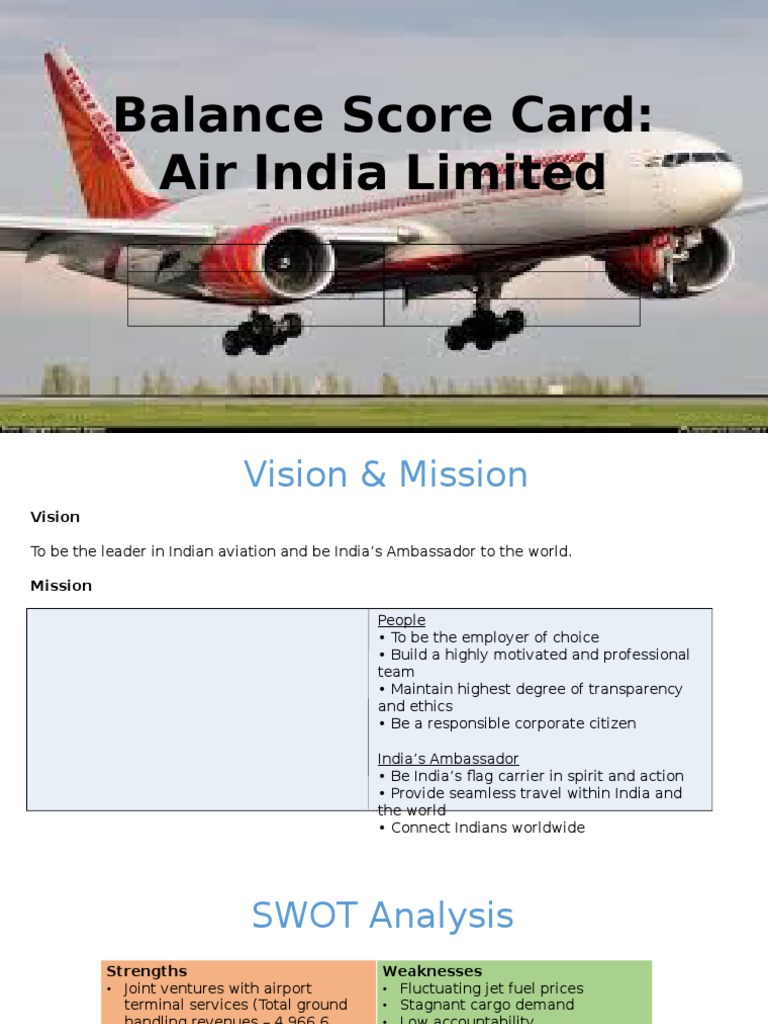 Air India Balanced Scorecard Overview | PDF | Airport | Airlines