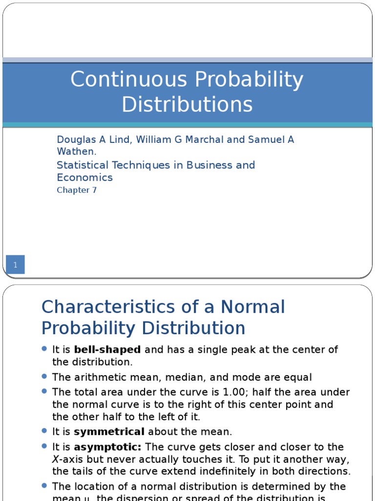 Continuous Probability Distribution | Arithmetic Mean | Normal Distribution