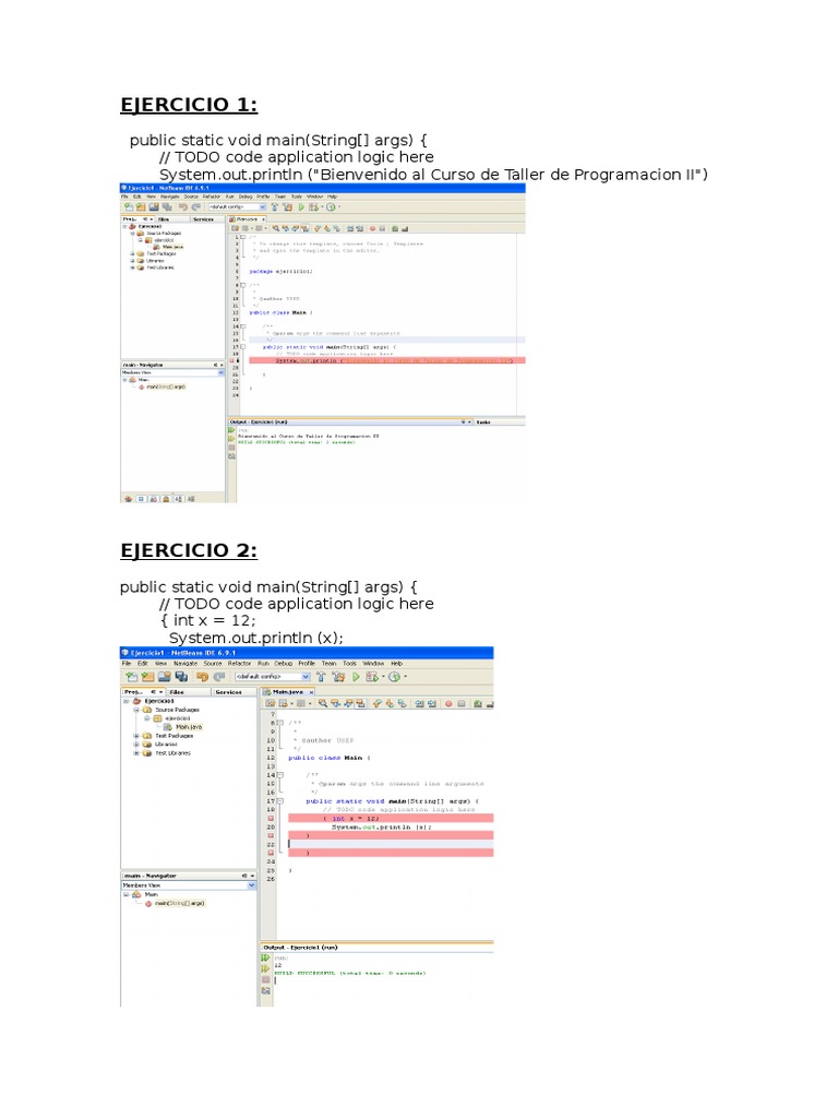 Ejercicios NetBeans IDE 6.9.1 - USP | PDF | Herramientas de ...