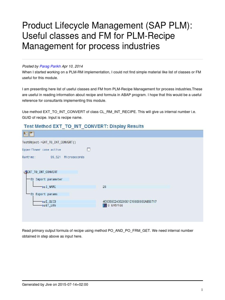 SAP PLM-Recipe Management For Process Industries | PDF | Product ...