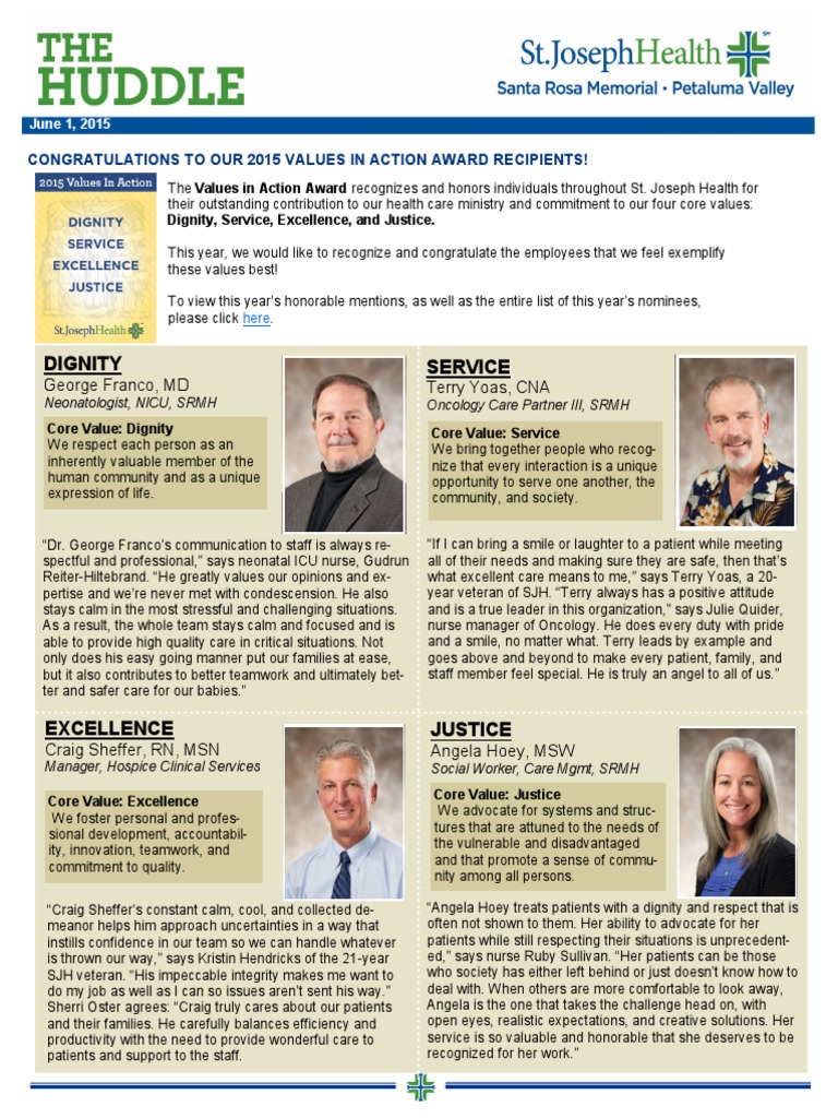 The Huddle 6-1-15 | PDF | Dignity | Neonatal Intensive Care Unit