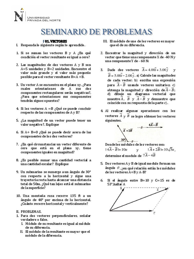 Tarea de Vectores | PDF | Cálculo vectorial | Vector Euclidiano
