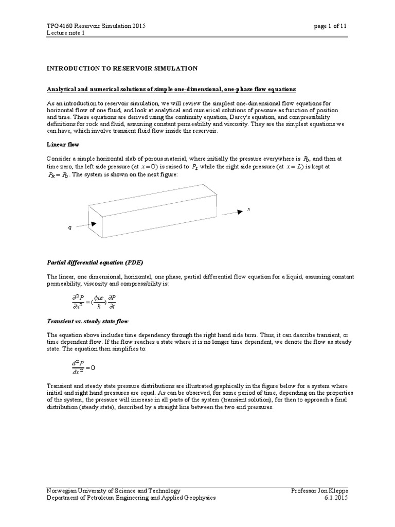 Reservoir Simulation Basics | Fluid Dynamics | Equations