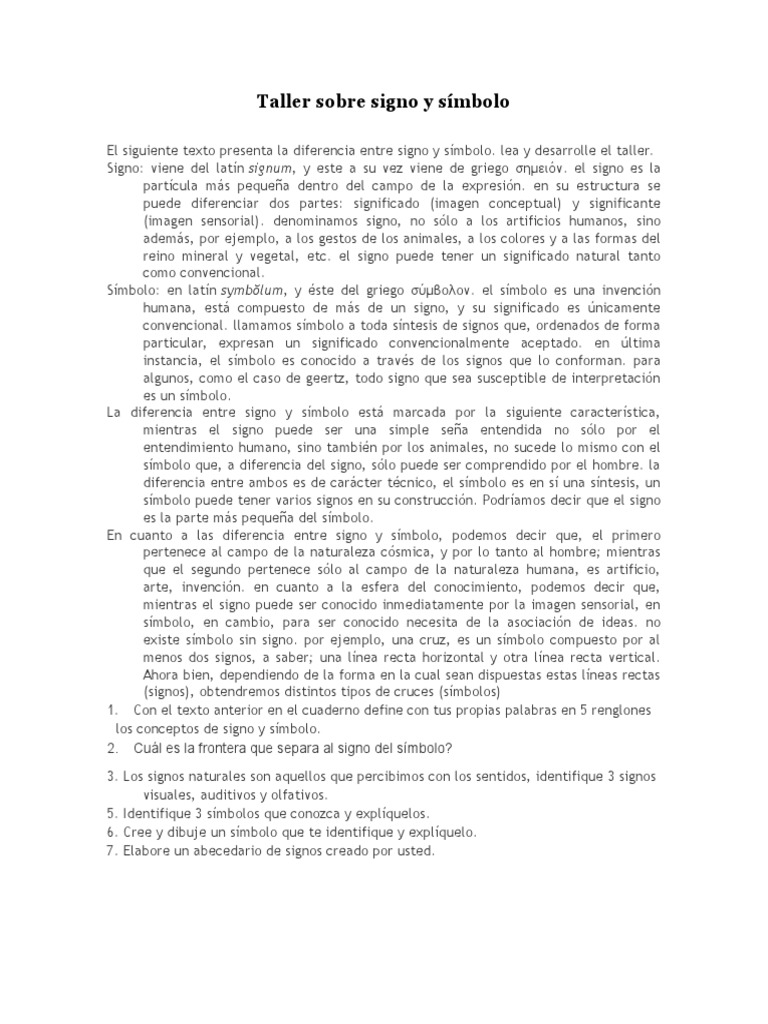 Signo vs símbolo | PDF | Los símbolos | Imagen