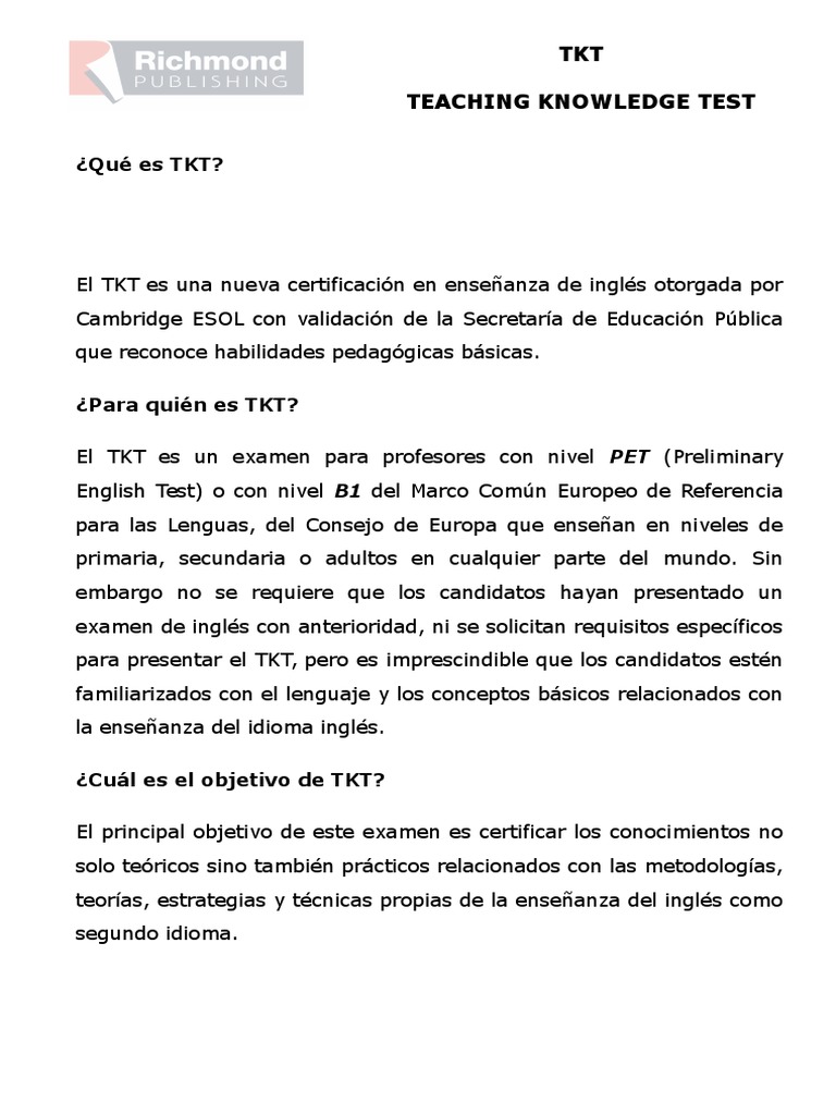 TKKTT | PDF | Prueba (evaluación) | Maestros