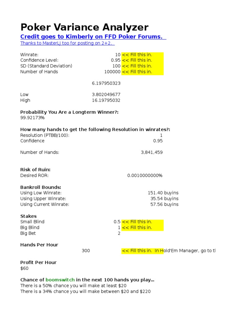 Poker Variance Insights for Pros | PDF | Finance & Money Management ...