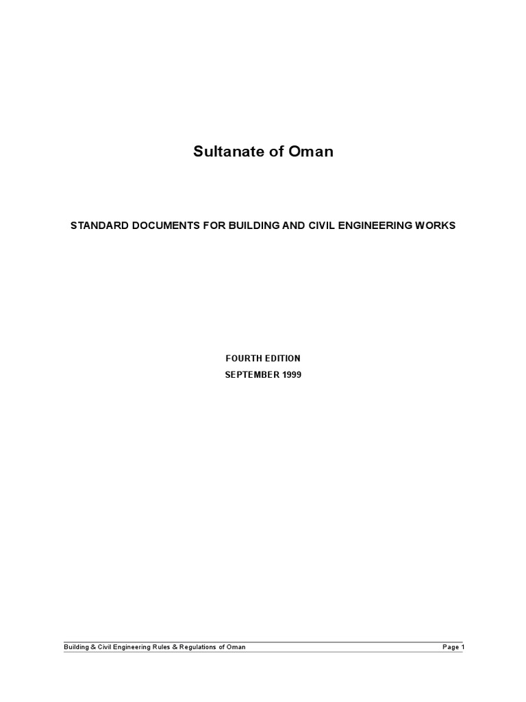 Oman Building & Civil Engineering Standards | PDF | Indemnity | General ...