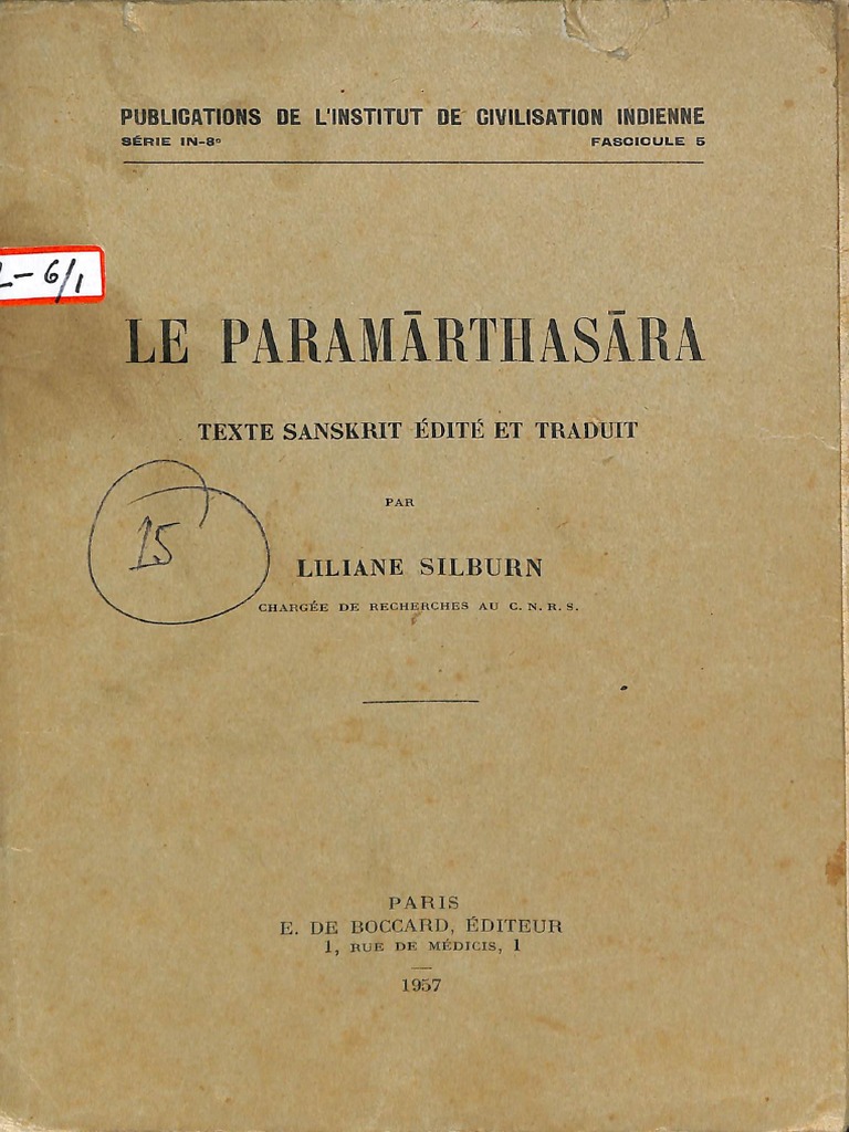 Le Paramartha Sara 1957 - Liliane Silburn | PDF