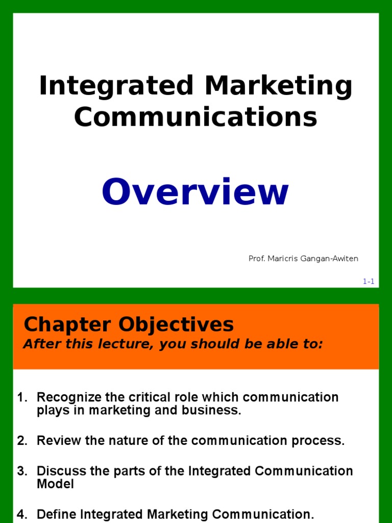 Imc Lecture Powerpoint Pdf Marketing Communications Advertising