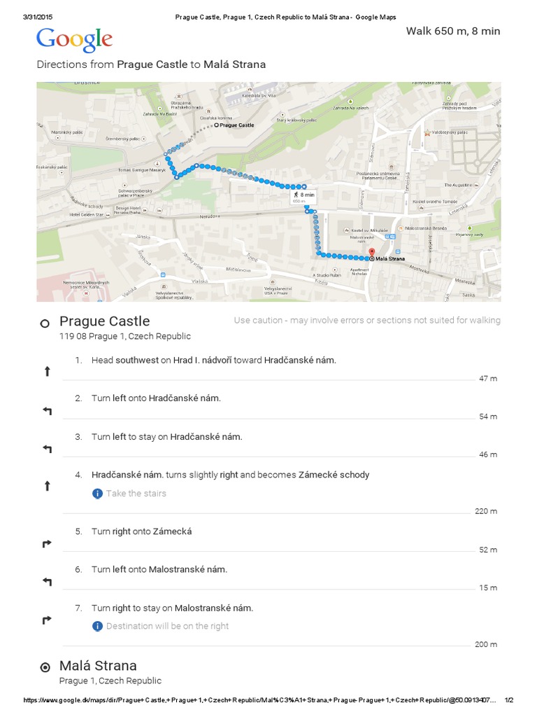 8 - Prague Castle, Prague 1, Czech Republic To Malá Strana - Google ...