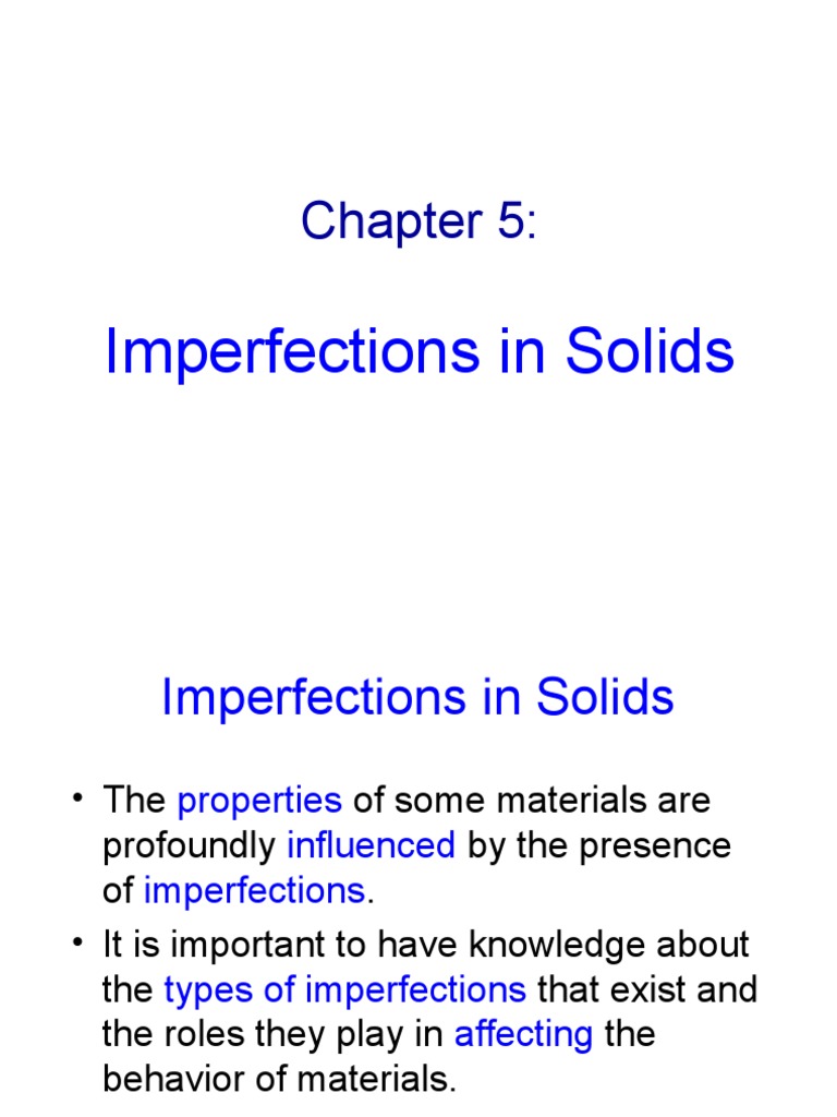 Imperfections in Solids | PDF | Dislocation | Crystallite