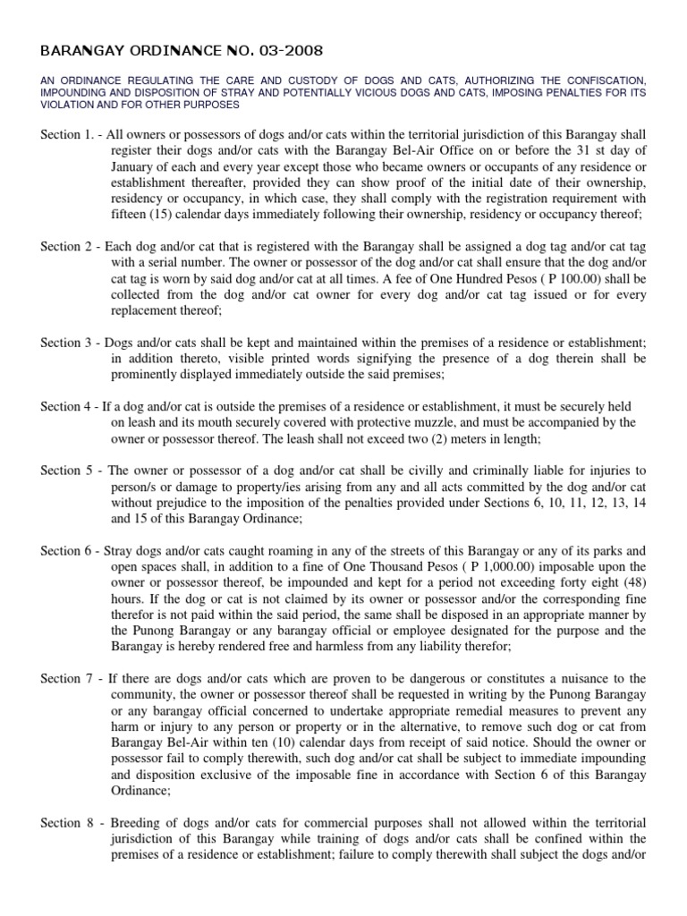 .. Downloadable Forms BARANGAY ORDINANCE | Local Ordinance | Child ...