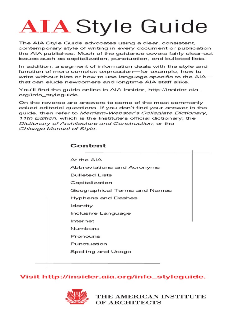 Aia Style Guide | PDF | Typefaces | Portable Document Format