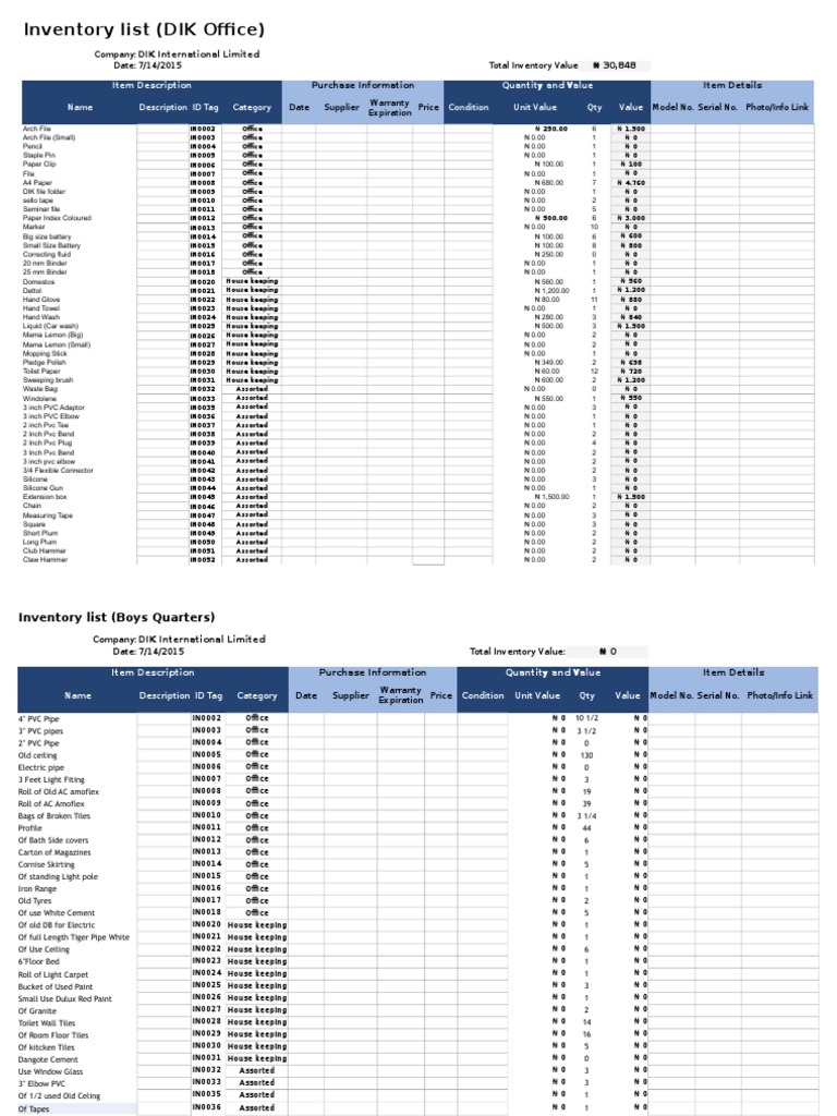 Asset Tracking Template | PDF | Polyvinyl Chloride