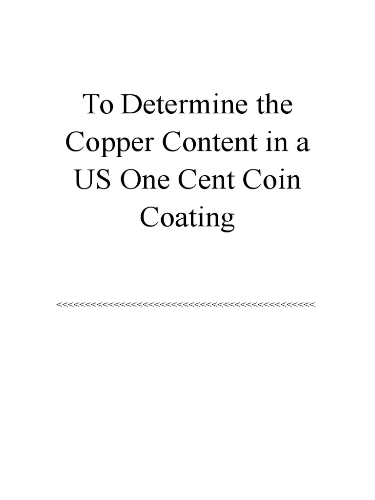To Determine Copper Content in A Coin | PDF | Titration | Chemistry
