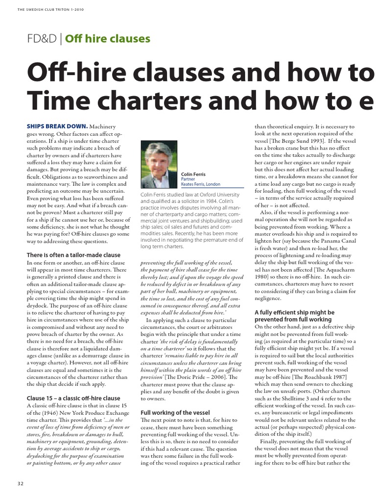 Off Hire Case Studies | PDF | Damages | Ships